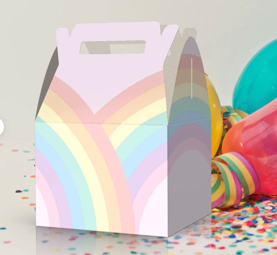 Pastel Rainbow, Rainbow, Retro Rainbow, Pink Rainbow Favor Box - Etsy