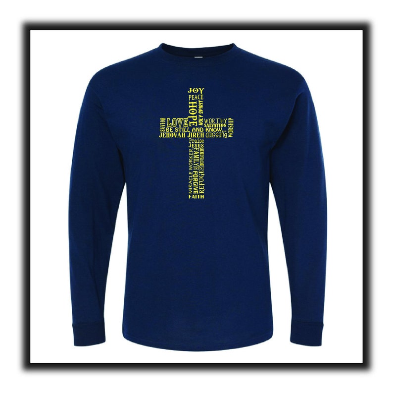 Cross Print Long Sleeve T Shirt - Etsy