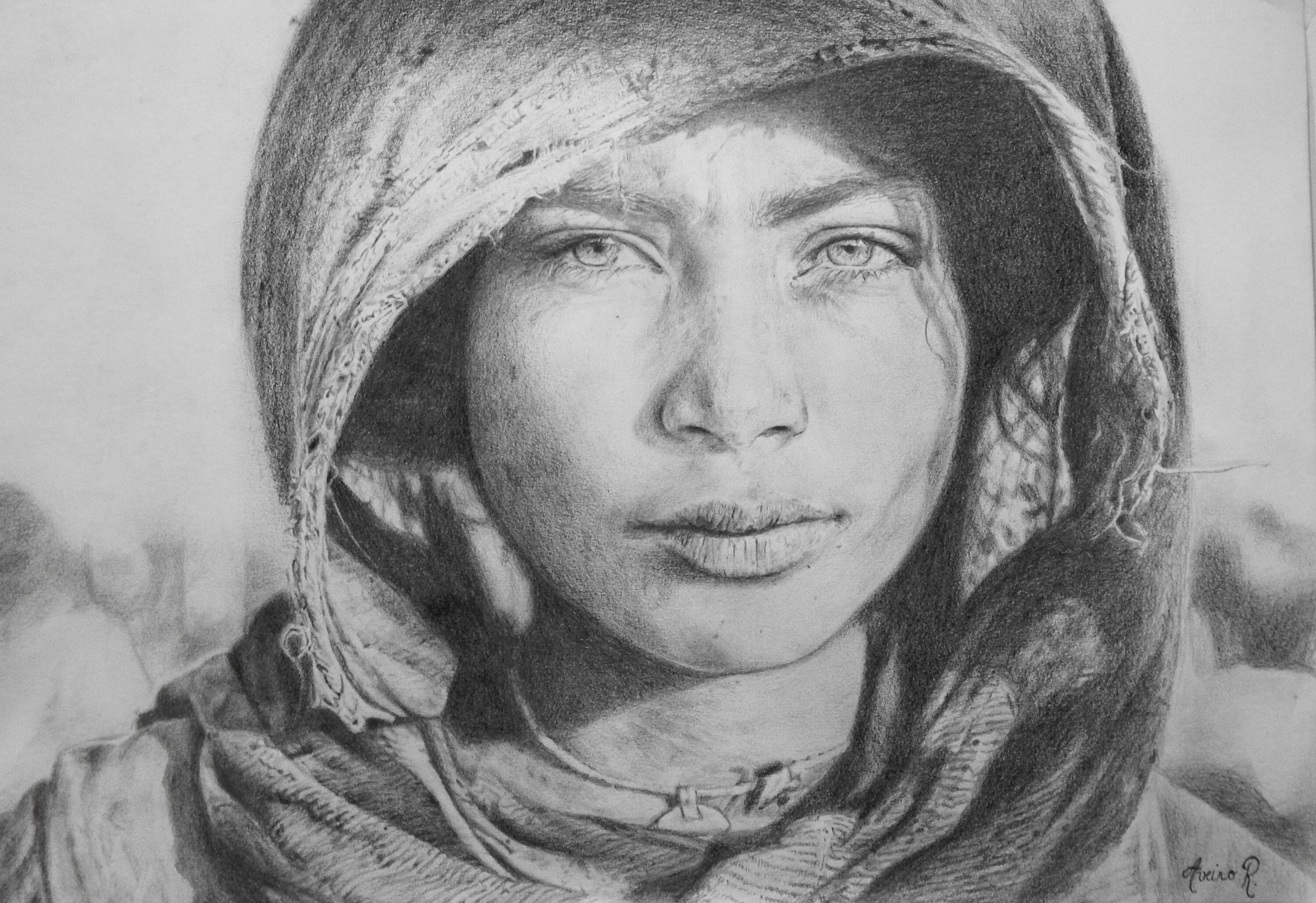 Graphite portrait of a woman Portrait drawing in original graphite ...