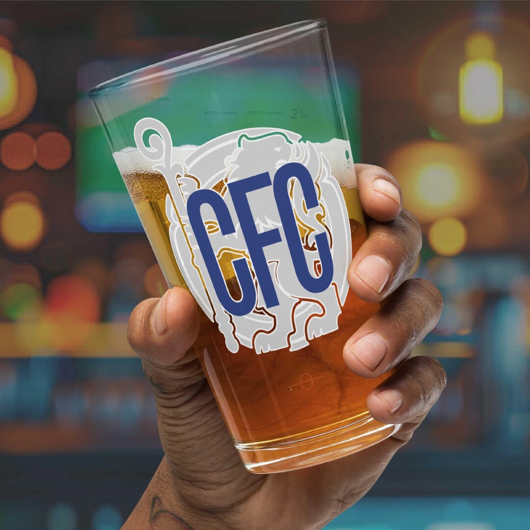 Chelsea FC Iconic Pint Glass | Blue is the Color Design | 16oz Soccer ...