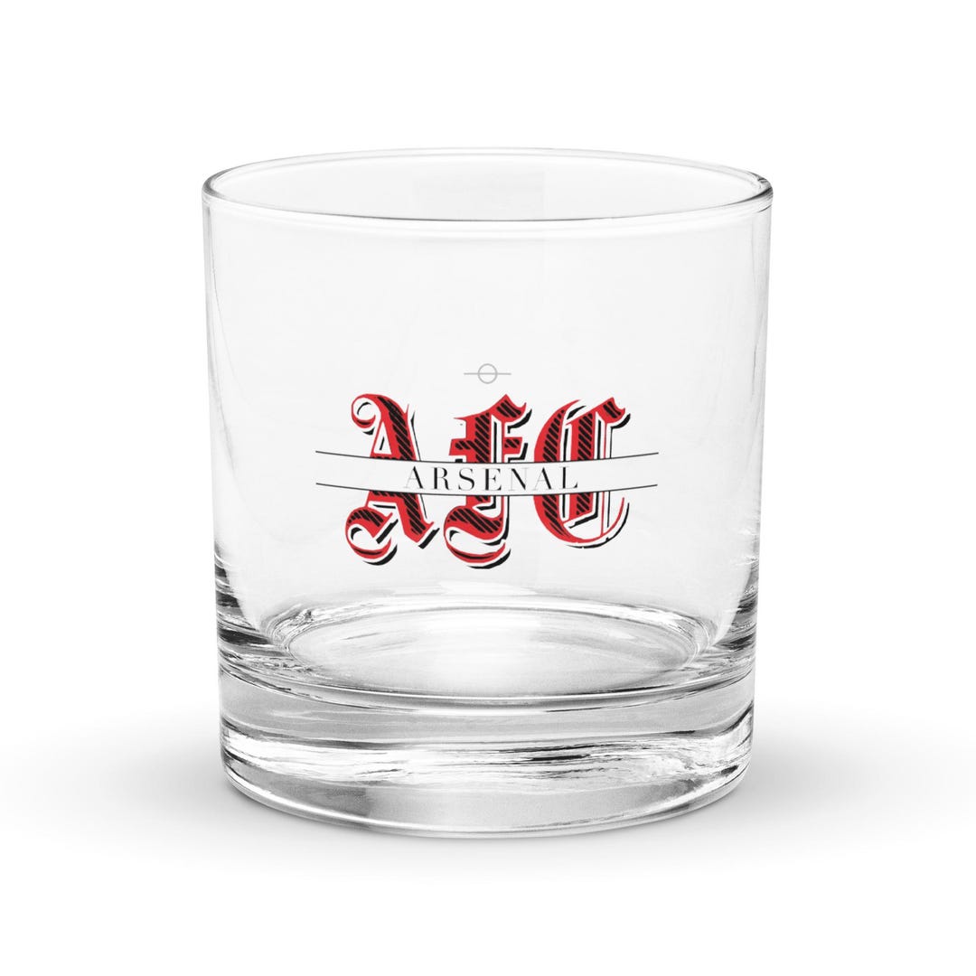 Arsenal Whiskey Glass - "split" | Rocks Glass, Gunners Bourbon Glass ...