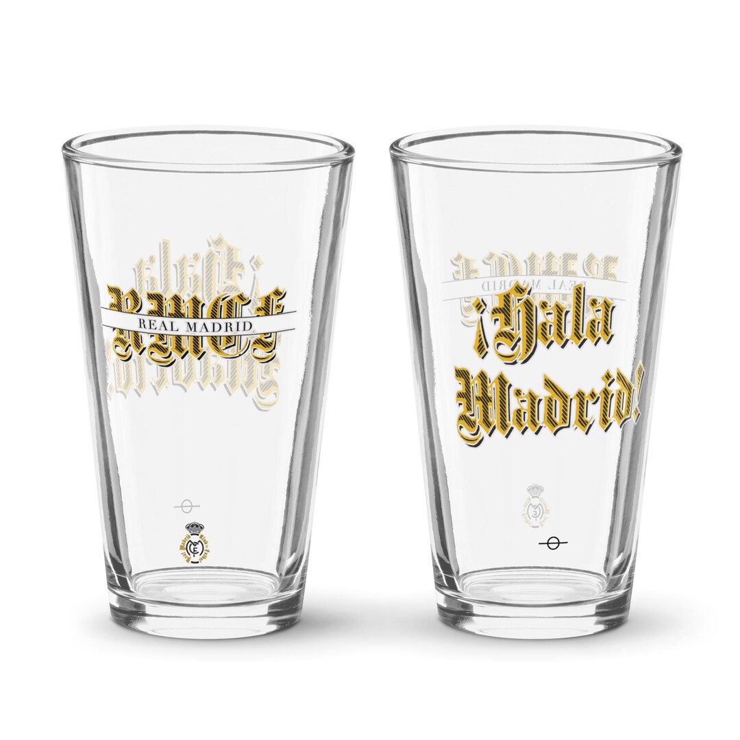 Real Madrid Pint Glass | RMCF Hala Madrid Bold Edition | 16oz Premium ...
