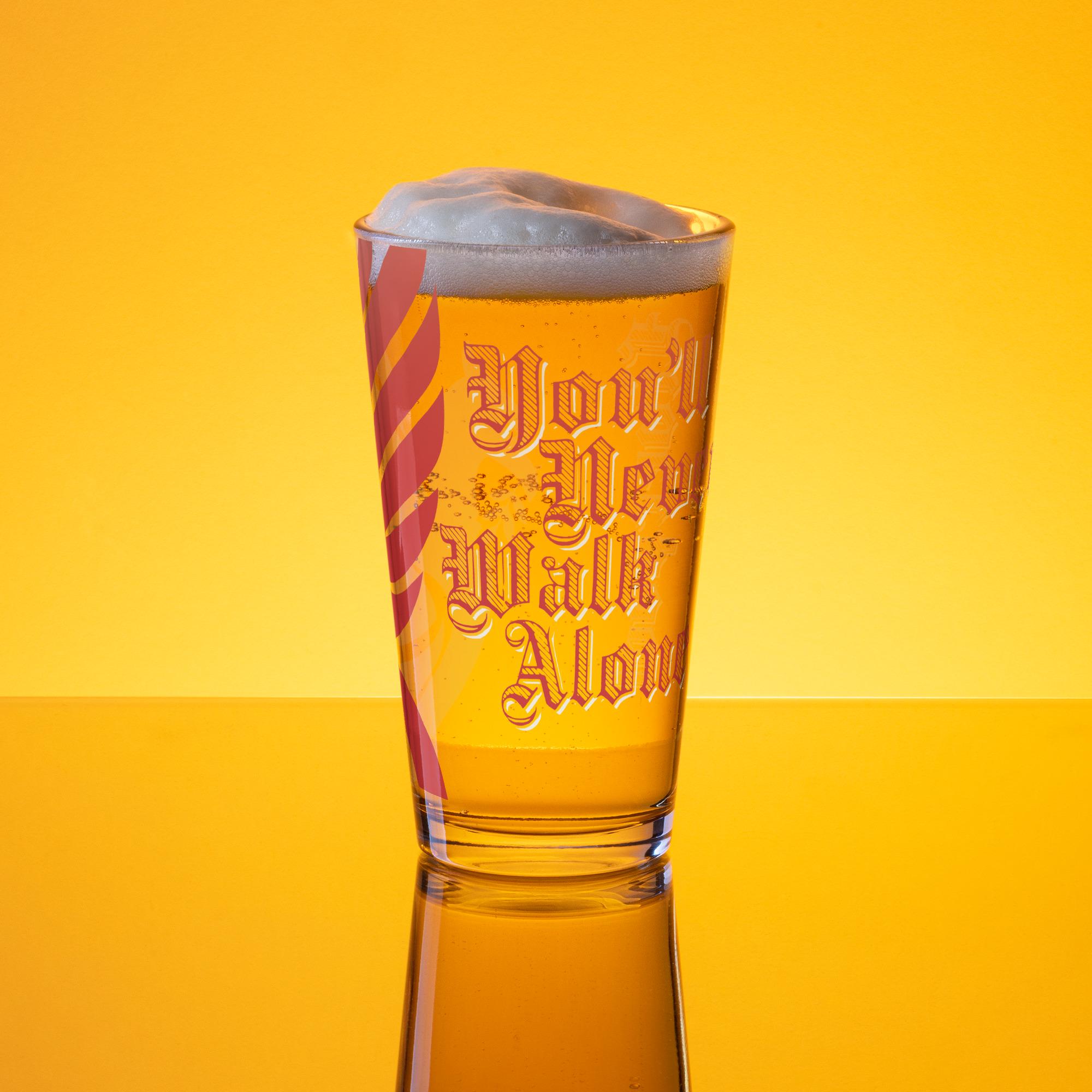 Liverpool Pint Glass – You'll Never Walk Alone | 16oz Beer Glass, EPL Fan Gift, LFC Drinkware ...