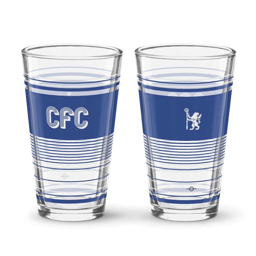 Chelsea Pint Glass - '68 - Blues | 16 Oz Drinkware, Handmade Glass for ...