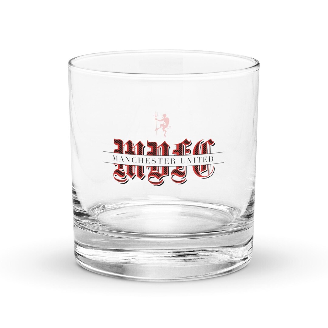 Manchester United Whiskey Glass Split Design | Red Devils Rocks Tumbler ...