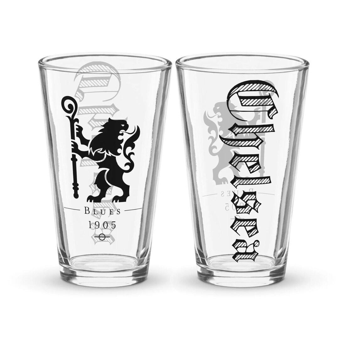 Chelsea FC Pint Glass | the Blues Iconic 16oz Beer Glass | Premium CFC ...