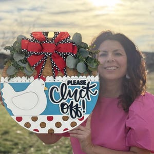 Please Cluck off Chicken Door Sign, Door Wreath - Etsy