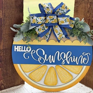 Hello Sunshine Lemon Door Sign, Door Wreath - Etsy