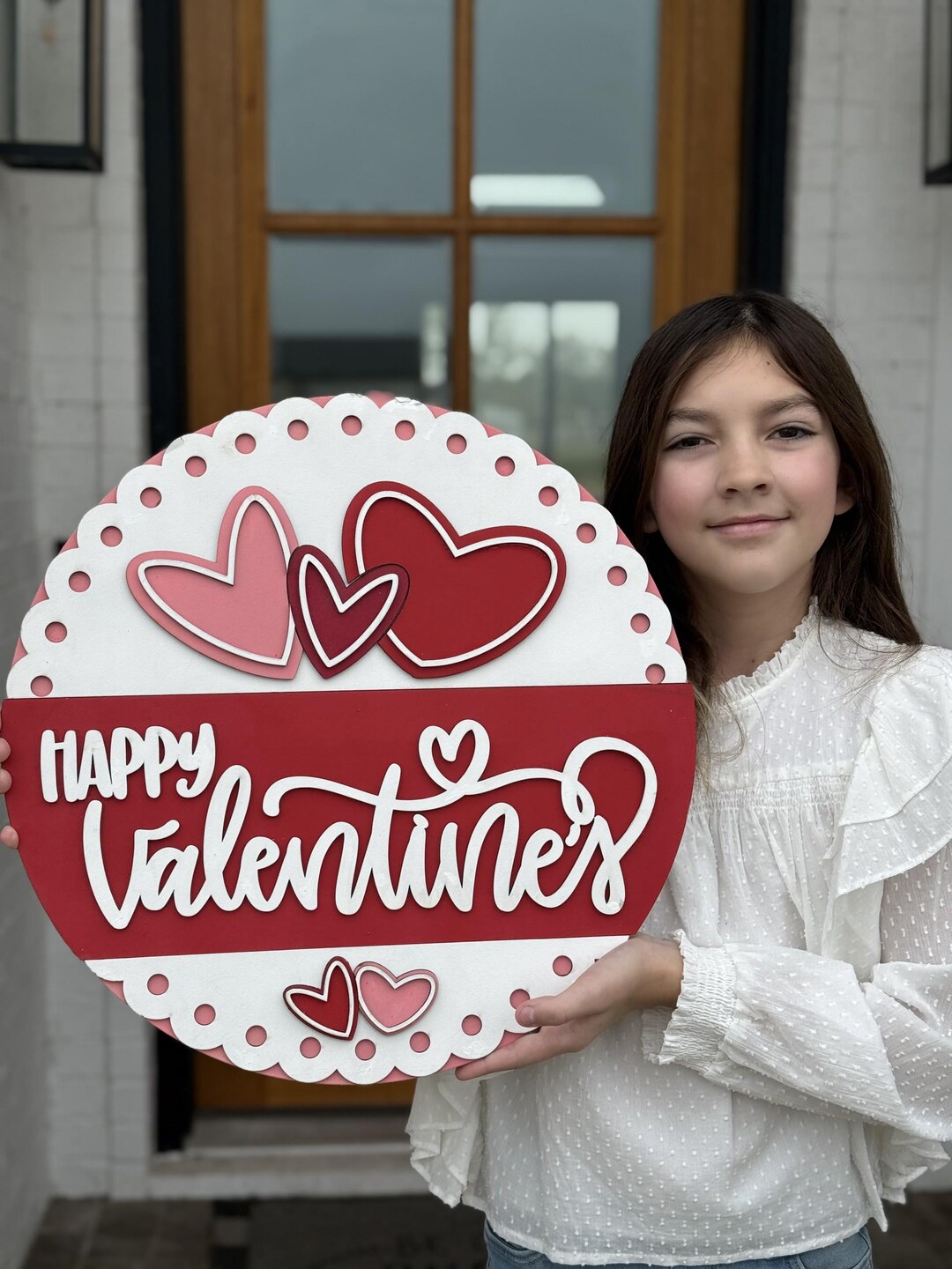 Happy Valentines Sign Romantic Hearts Valentines Hanger Valentine's Day ...