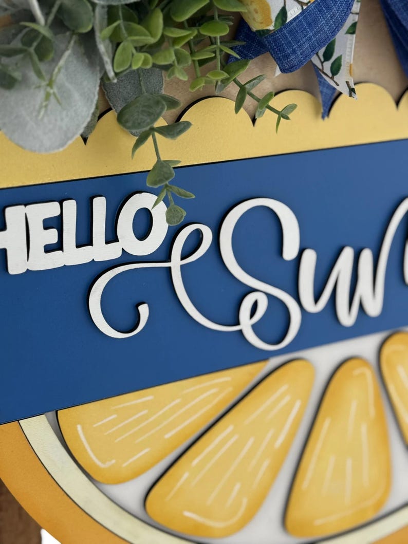 Hello Sunshine Lemon Door Sign, Door Wreath - Etsy