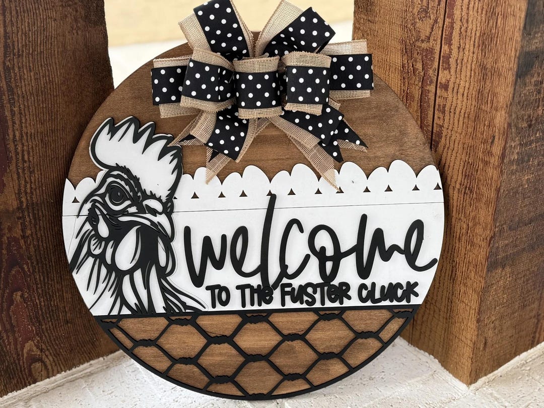 Welcome to the Fuster Cluck, Door Sign, Door Wreath - Etsy