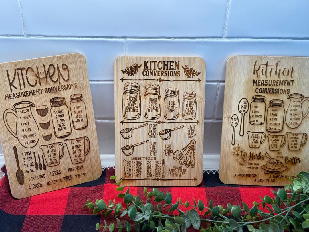 Kitchen Conversion Chart Cutting Board - Etsy