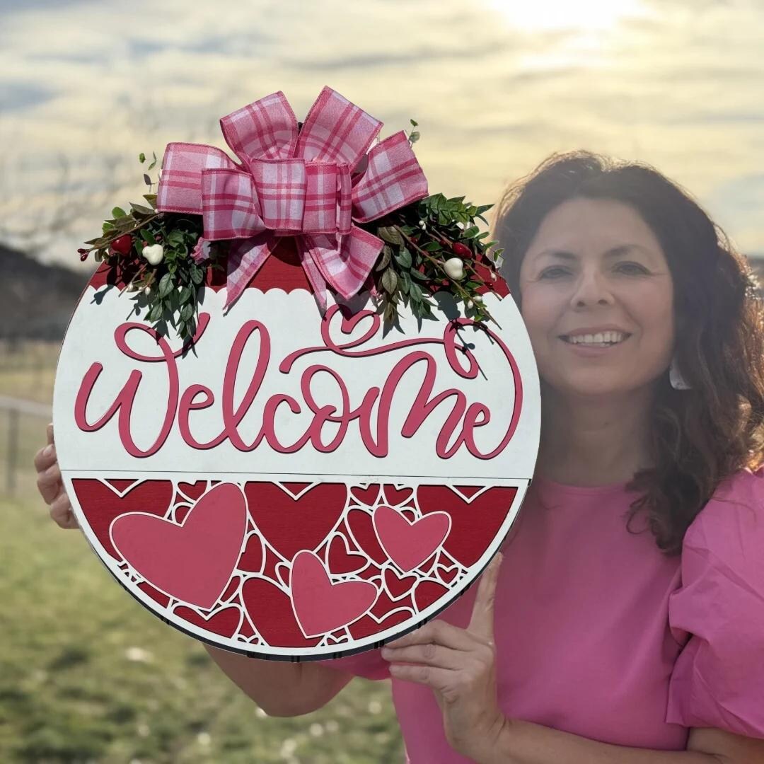 Welcome Valentines Door Sign, Valentine Door Hanger, Wood Door Sign - Etsy
