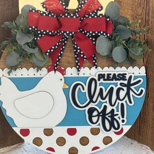 Please Cluck off Chicken Door Sign, Door Wreath - Etsy