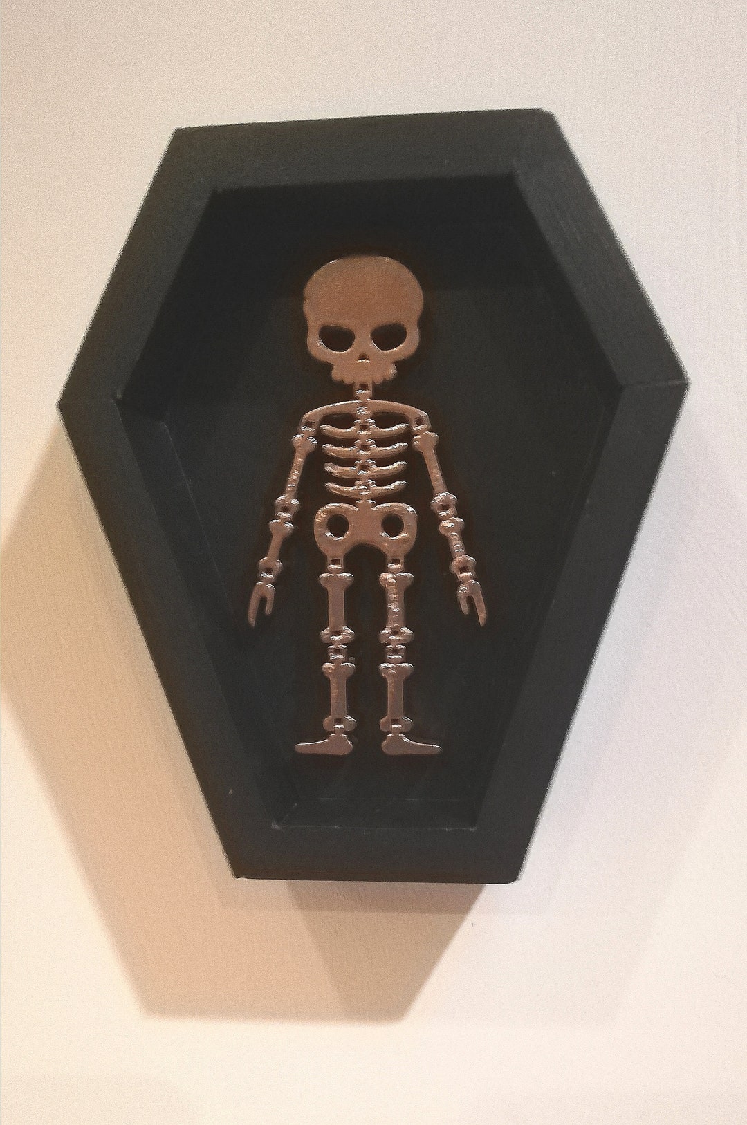 Handmade Mini Black Coffin Display With Funky Copper Skeleton - Etsy