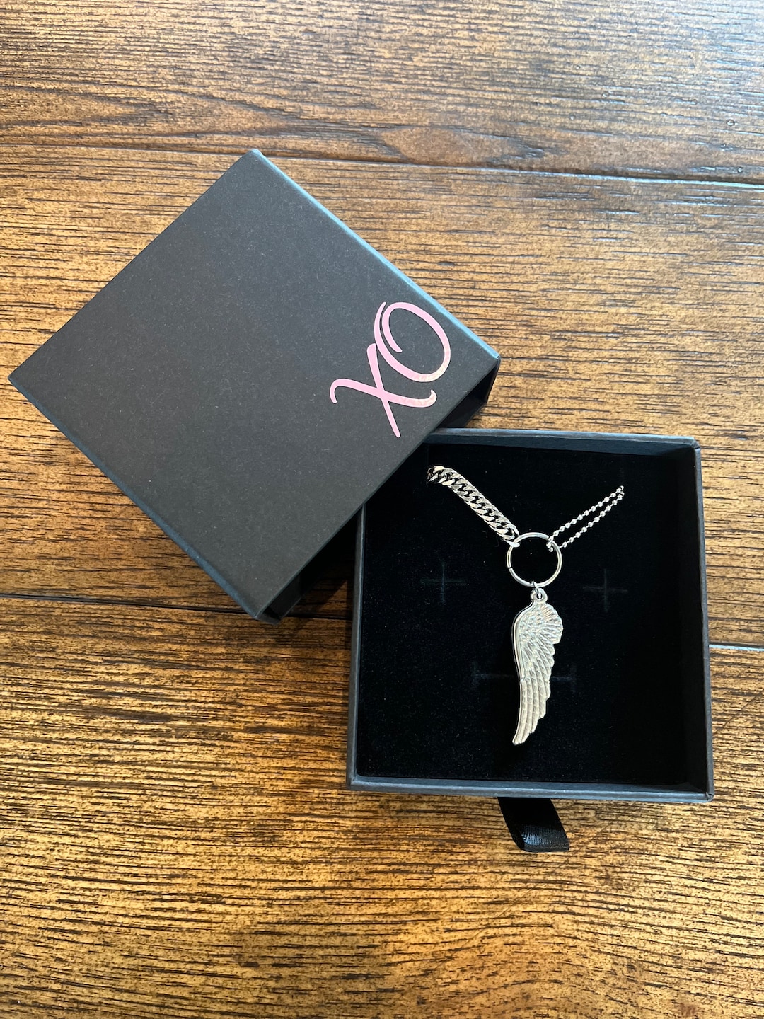 XO Angel Wing Necklace - Etsy