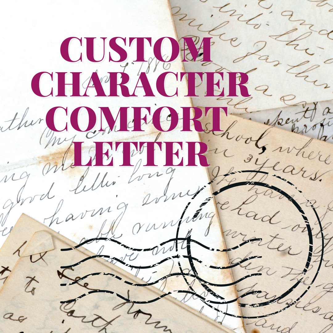 Custom Character Comfort Letter - Etsy