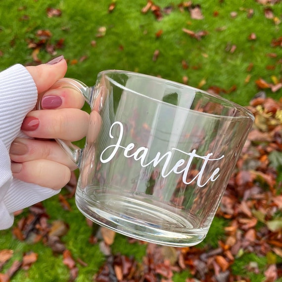 Personalised Gift Glass Mug Personalised Glass Mug With - Etsy