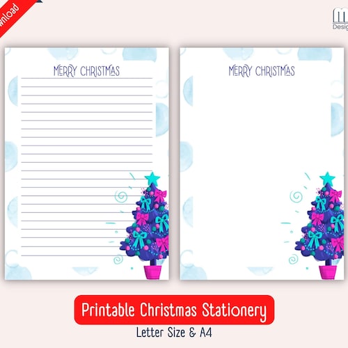 Printable Christmas Stationery Letter Paper Digital Download - Etsy