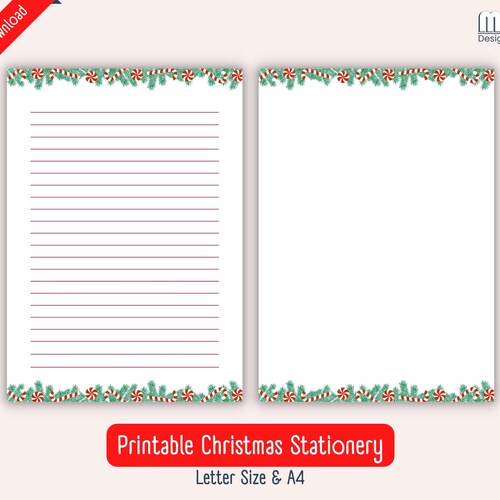 Printable Christmas Stationery Letter Paper Digital Download - Etsy
