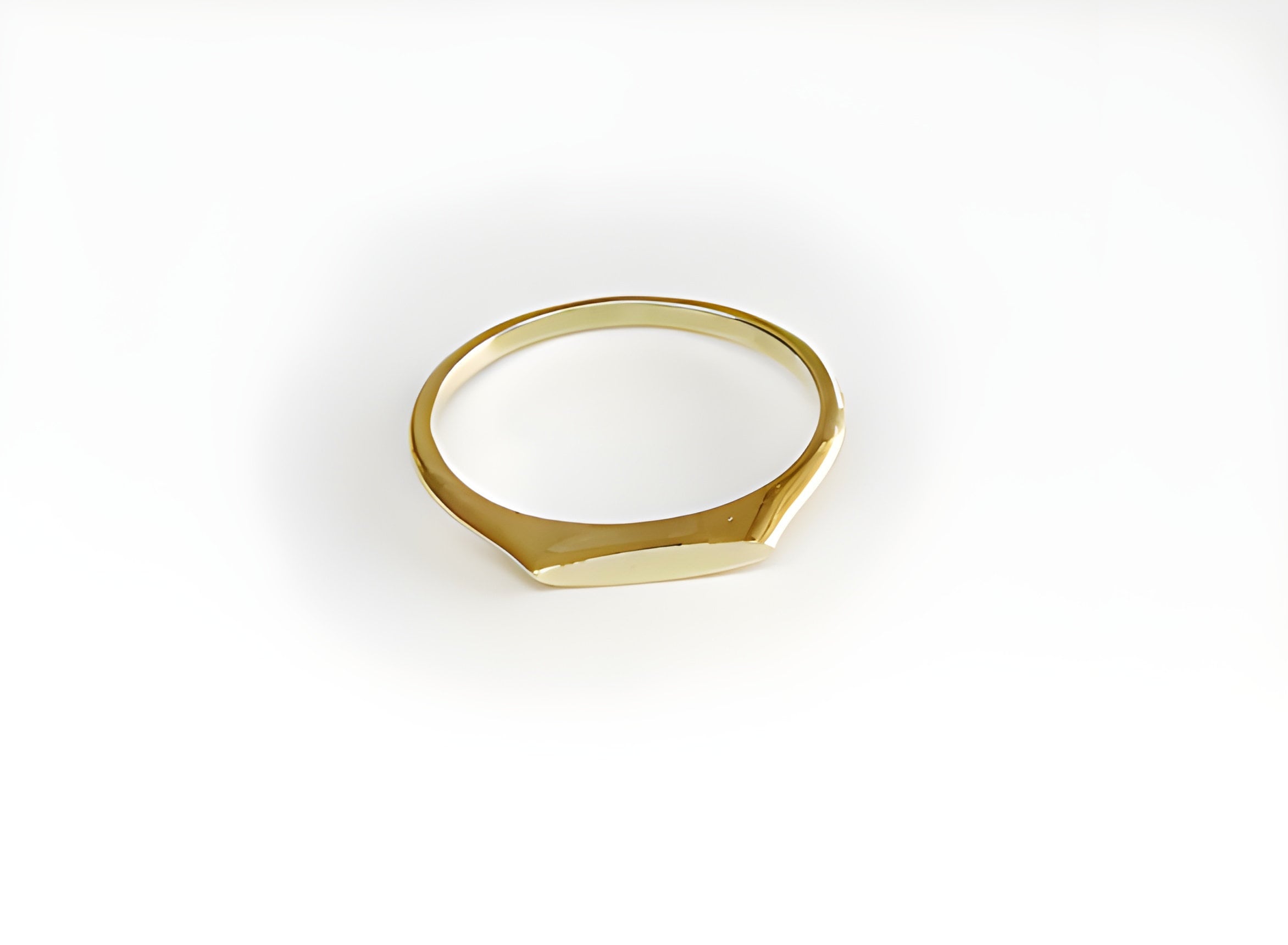 10K Solid Gold Delicate Bar Signet Dainty Plain Simple Band Ring ...