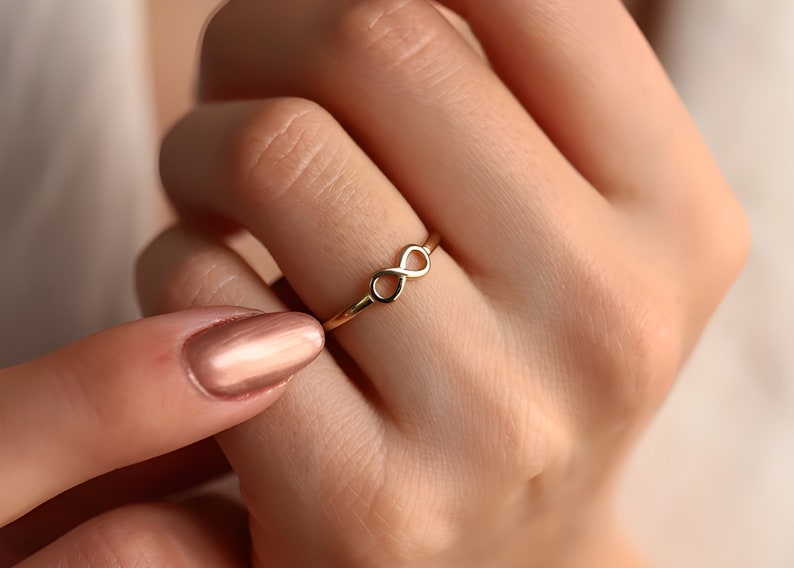 Gold Infinity Ring, 10k Gold Infinity Symbol Ring, Birthday Gifts ...