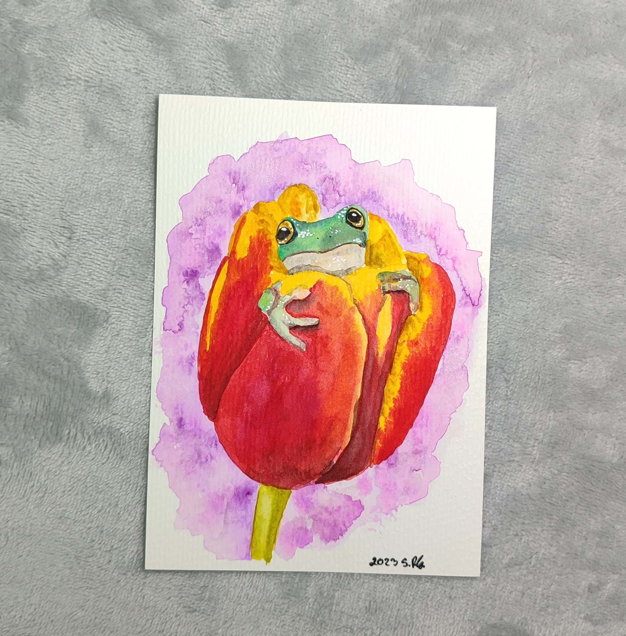 Frog Postcards 6pcs. With Watercolor Hand-painted With Envelopes ...