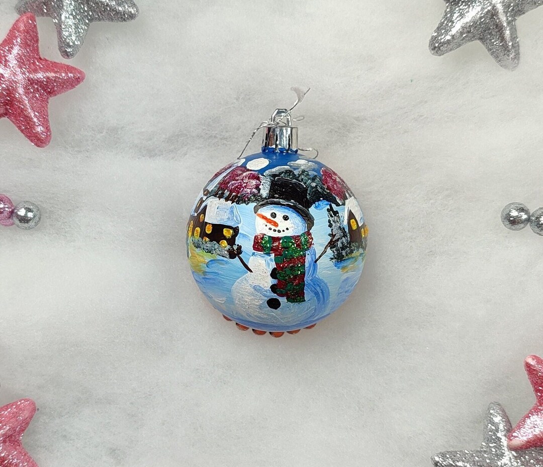 Hand-painted Plastic Christmas Bauble Size 6cm, Christmas Tree Bauble ...