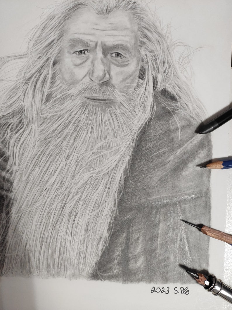 Gandalf Pencil Drawing A4 Original / Lord of the Rings / - Etsy UK