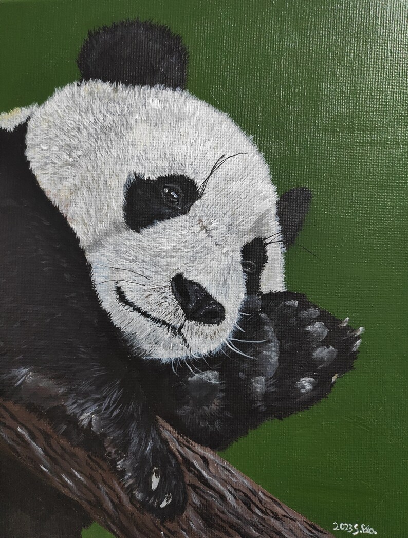 Panda Bear Acrylic Paintings, Acrylic Paintings, Canvas Paintings ...