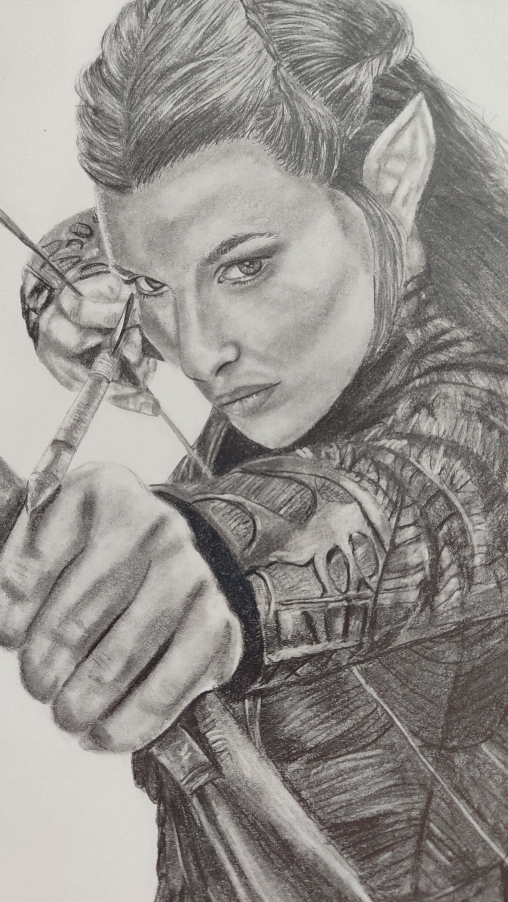 Elf Pencil Drawing Pictures for the Wall Black and White - Etsy