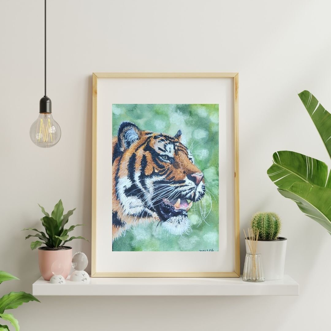 Exclusive Hand-painted Tiger Watercolor Painting on A5 Paper Original ...