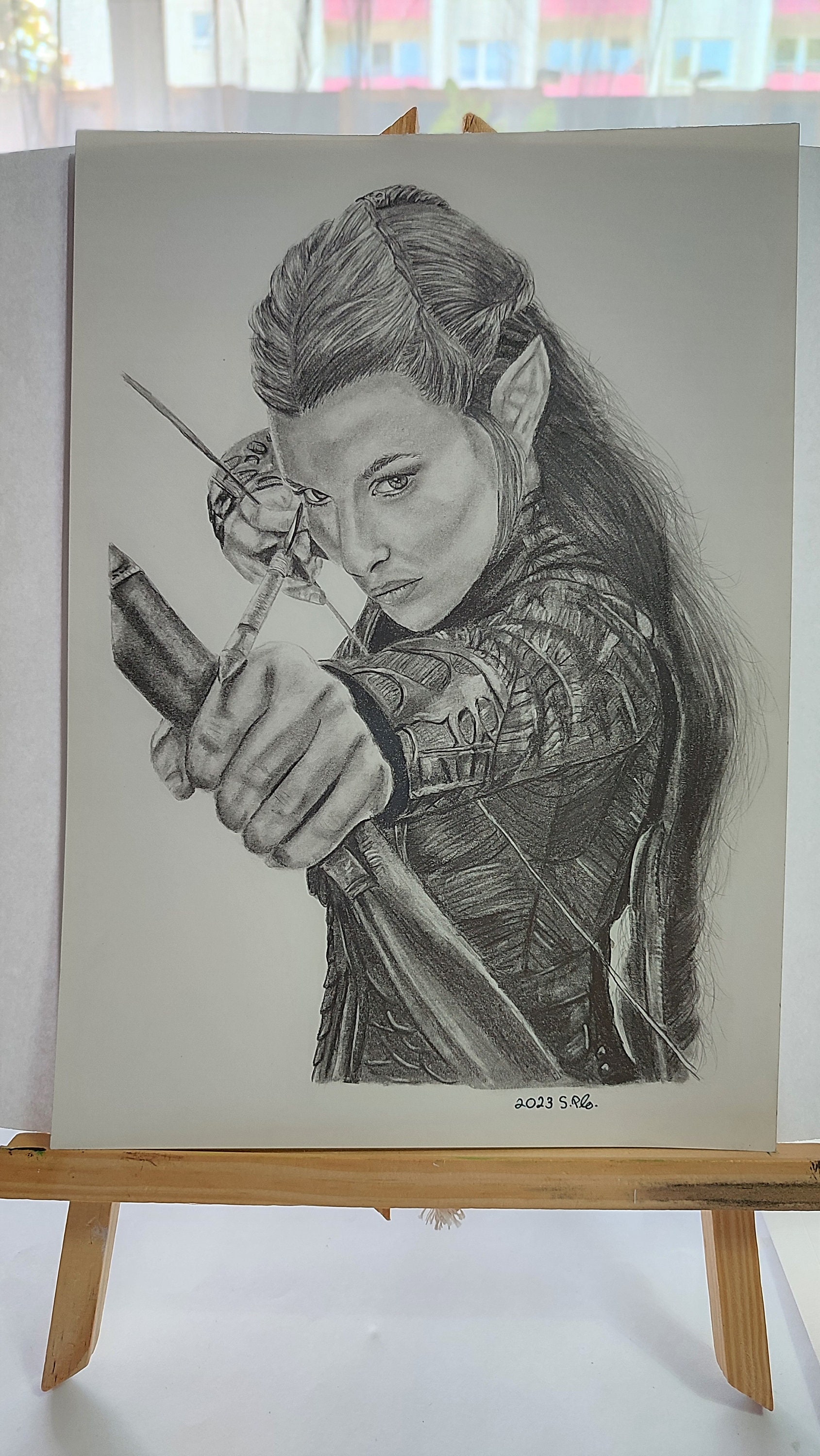 Elf Pencil Drawing Pictures for the Wall Black and White - Etsy