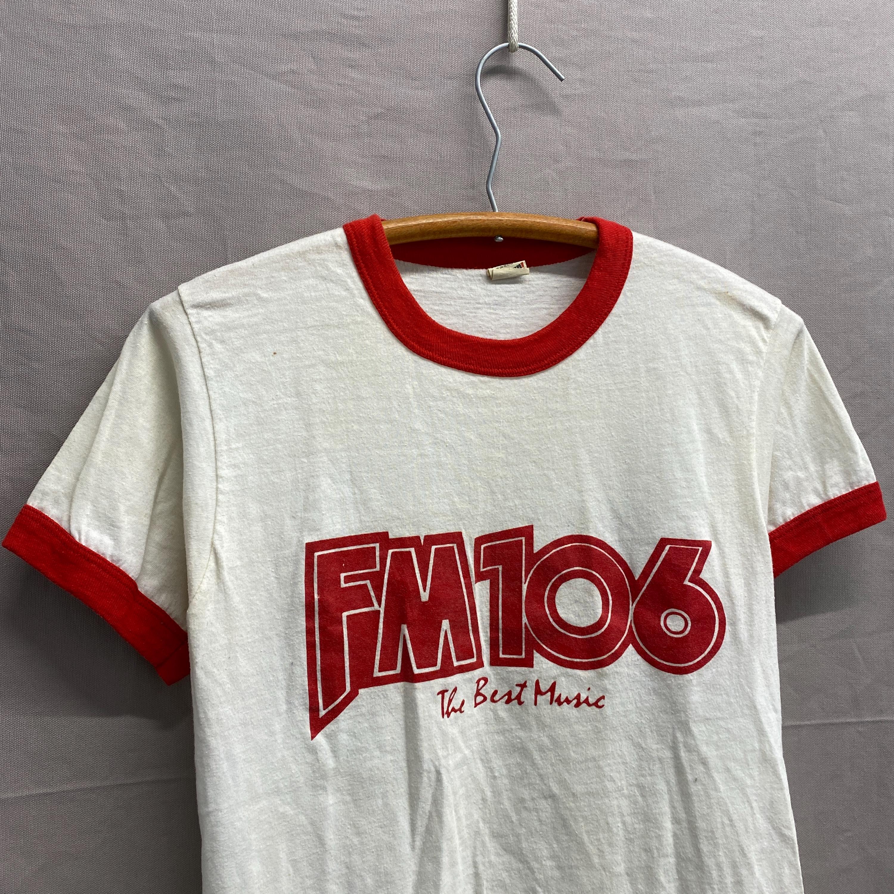 Small / 1980s Red/white Two Tone Ringer FM106 the Best Music USA Made T Shirt - Etsy