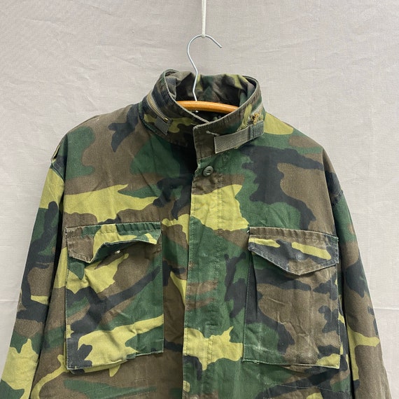 Medium / Vintage M65 Camo Military Field Jacket Cold … - Gem