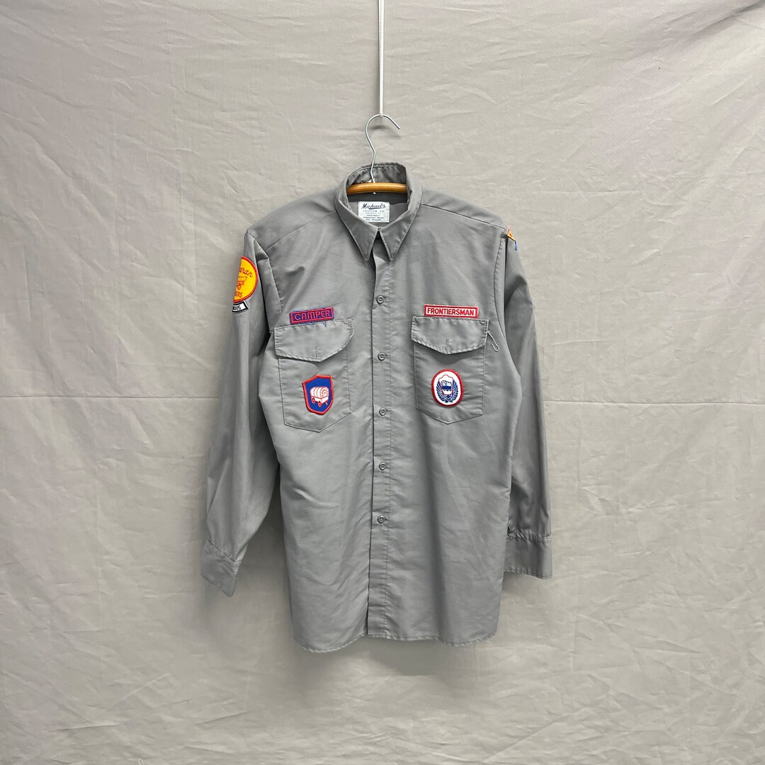 Large / Vintage Frontiersman Lutheran Pioneers 51 Buckaroos Grey Button ...