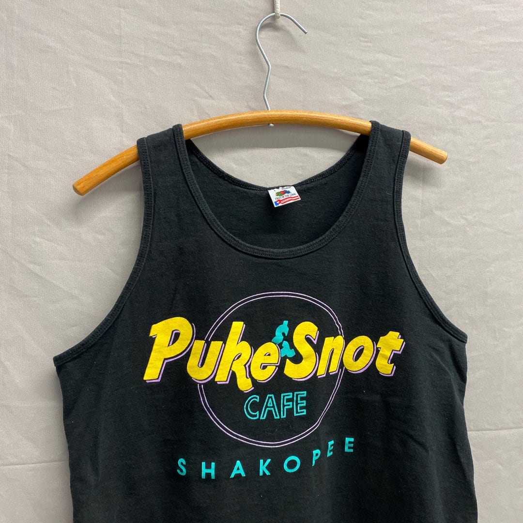 Medium / 1990s Puke & Snot Cafe Shakopee, MN Black Tank T Shirt USA ...