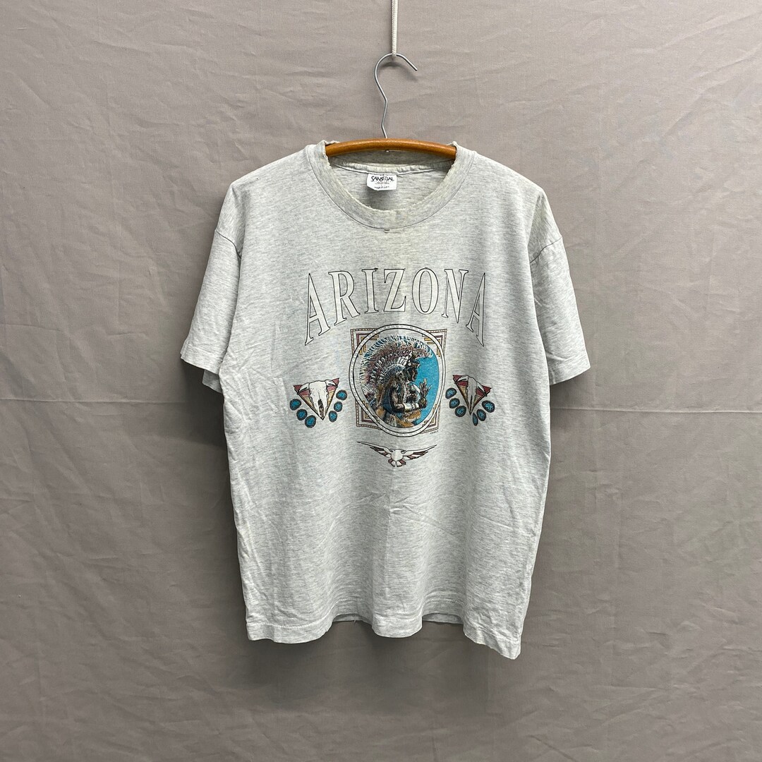 Large / 1990s Arizona Indigenous Grey Location Souvenir T Shirt - Etsy