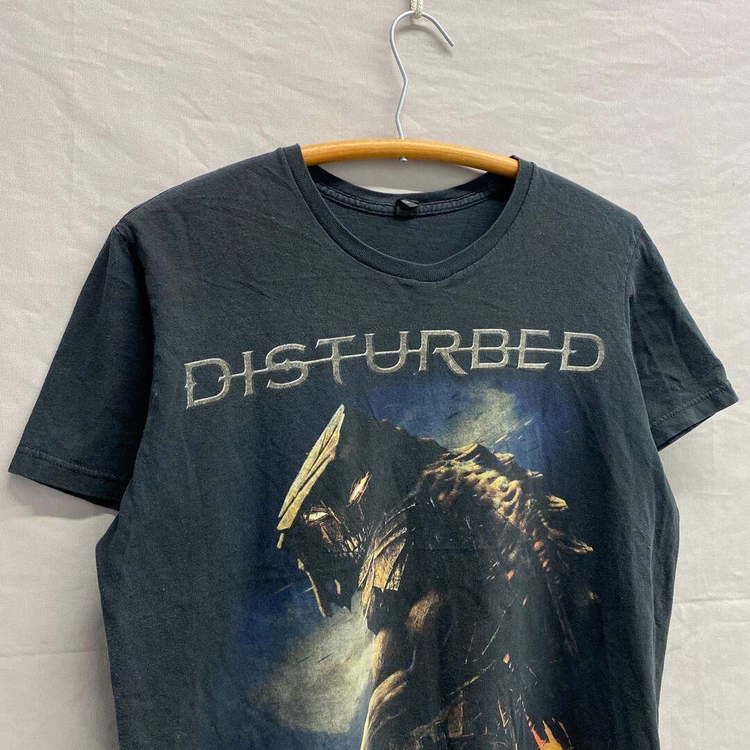 Medium / Y2K Vintage Disturbed Band T Shirt Black - Etsy