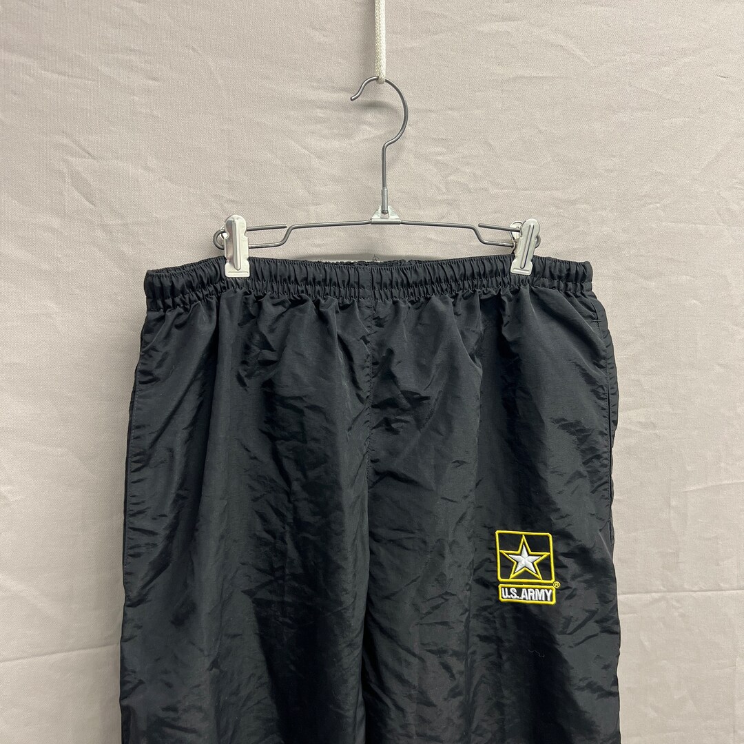 Medium / 2000s US Army Physical Fitness Nylon Black Track Pants - Etsy