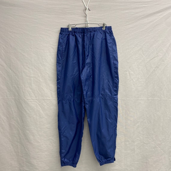 Large / 1990s Nike Nylon Navy Blue Swoosh Track Rave … - Gem