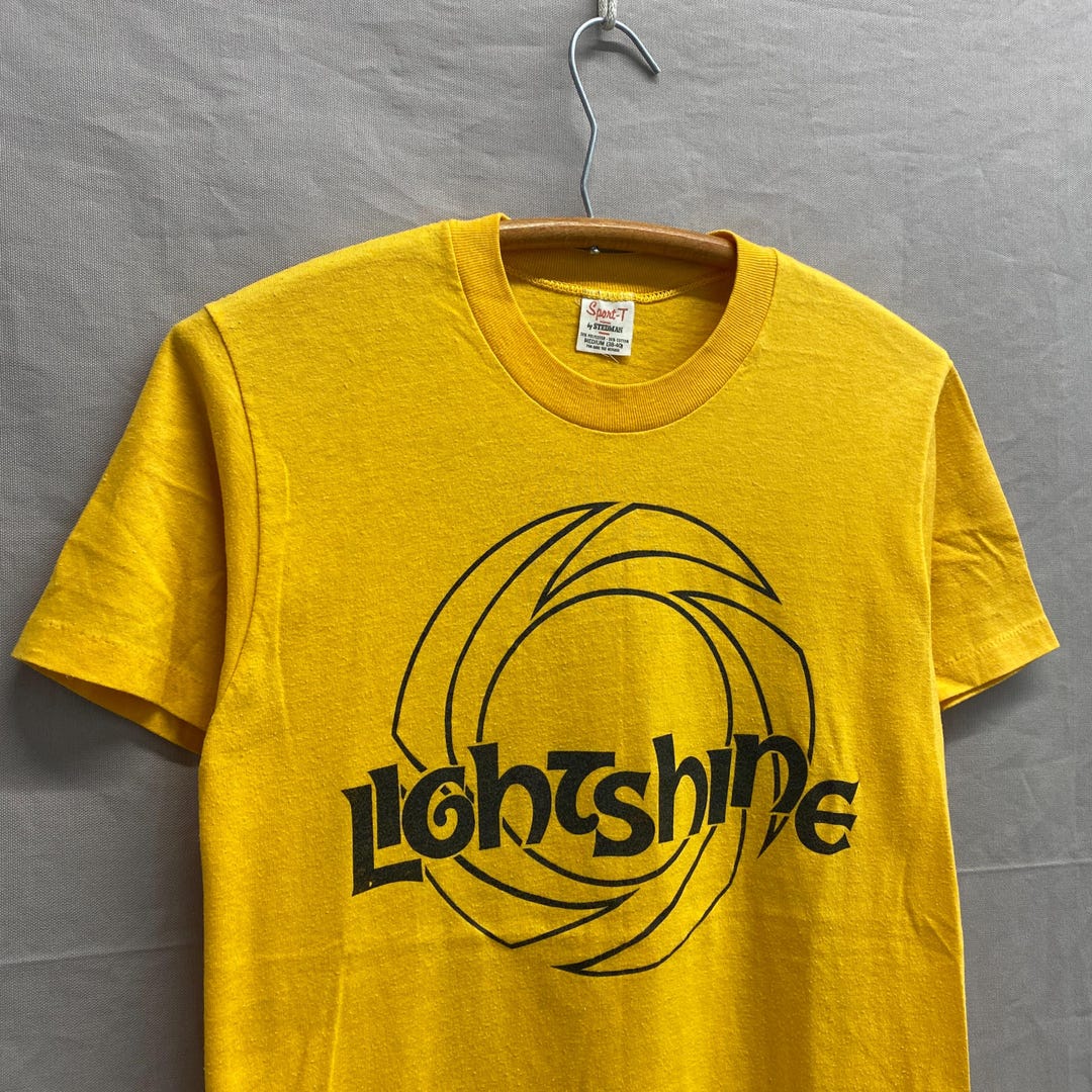 Medium / 1970s Lightshine Psychedelic Rock Concert Yellow T Shirt USA ...