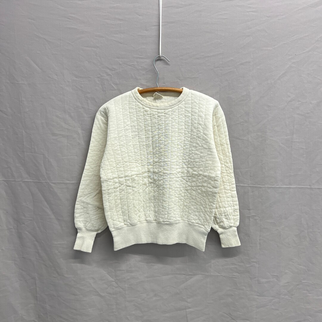 Small / 1960s White Thermal Lined Thermal Nylon/cotton Crewneck ...