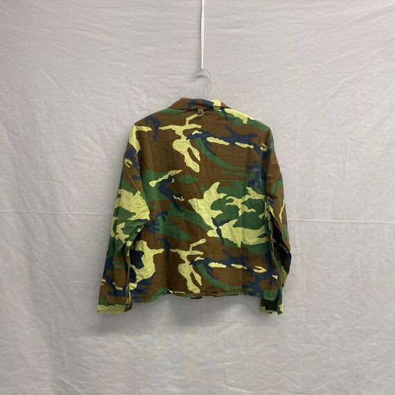 Large / 1980s Camo 3 Pocket Button Up Work/Hunting Sh… - Gem