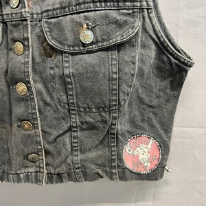 Small / Vintage Dirty Side Down Punk Studded Patches Battle Jacket ...