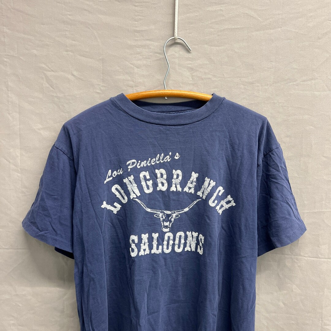 Large / 1980s Longbranch Saloon Bull Faded Blue T Shirt - Etsy