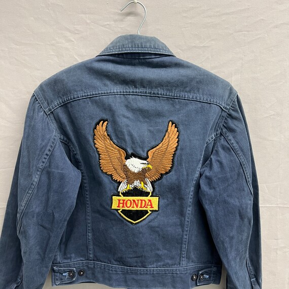 Small / 1980s Lee Honda Motorcycles Patch Eagle Blue … - Gem