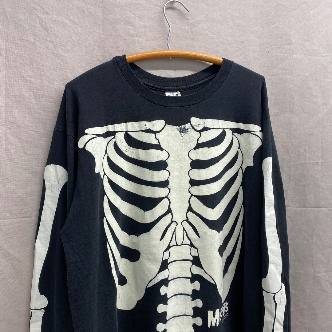 X-large / 1997 Misfits Skeleton Bones Glow in the Dark USA Made Long ...