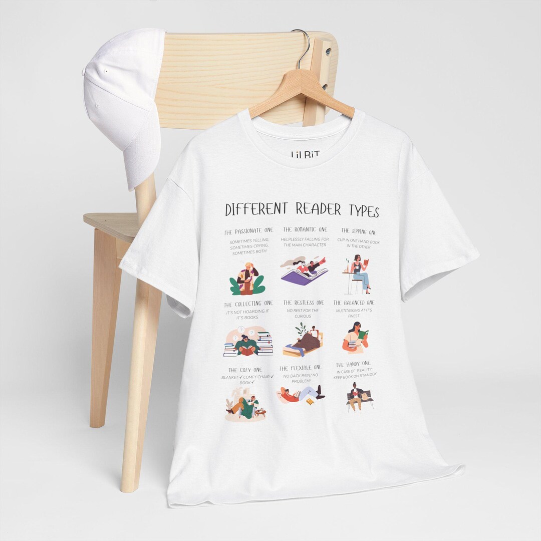 Different Reader Types Shirt, Funny Book Lover Tee, Reader Personality ...