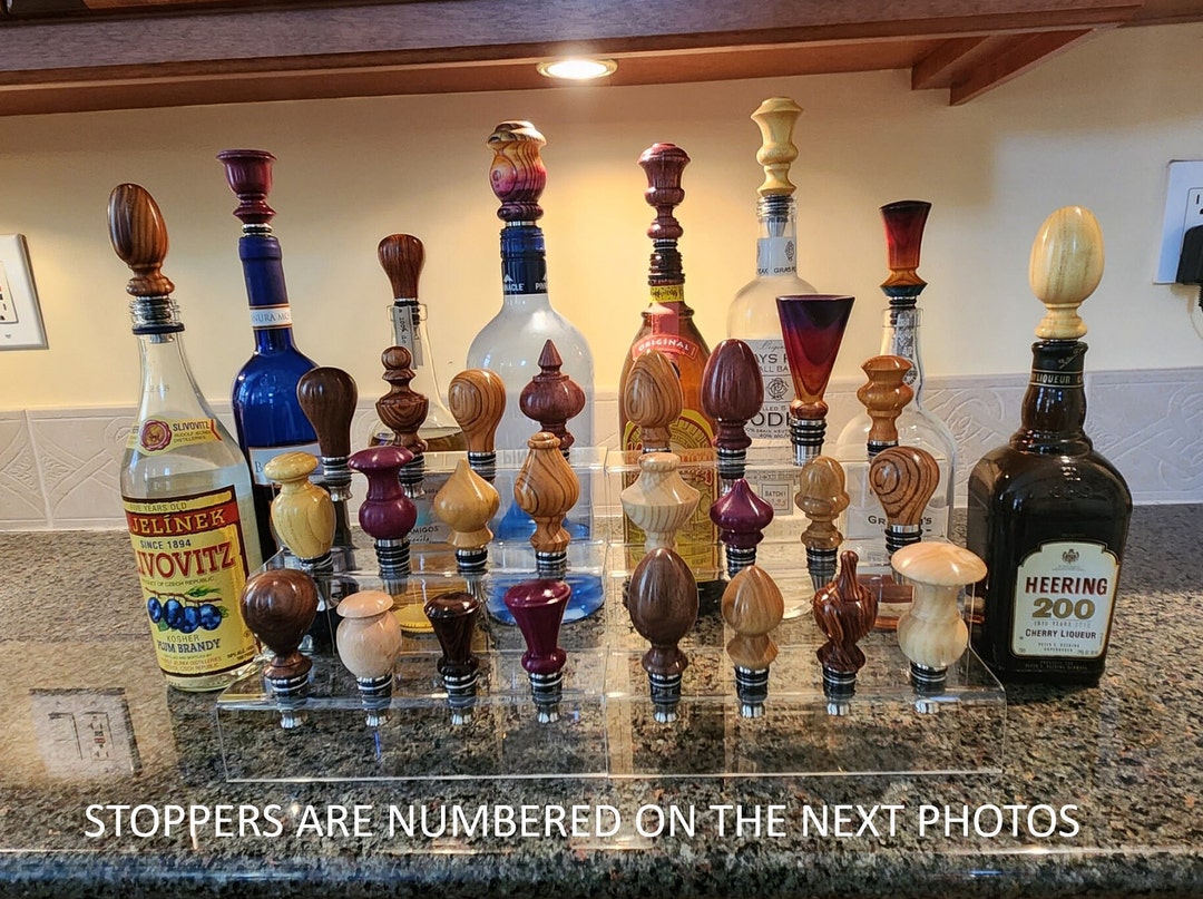 Hand Turned Artistic Wooden Bottle Stoppers With Quality Stainless ...